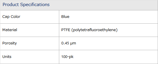 Filter Vials, 0.45um PTFE, Non-Slit Cap 100-pk., Thomson SINGLE StEP ...