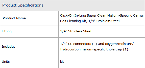 Super-Clean Click-on Trap, Complete Helium Specific Gas Filter Kit, 1 ...