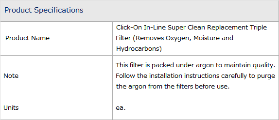 Super-Clean Click-on Trap, Replacement Triple Trap for Carrier Gas ...