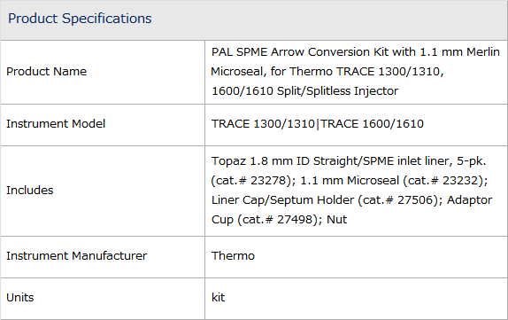 Conversion Kit With 1.1mm Microseal Kit For Split/Splitess Injector ...