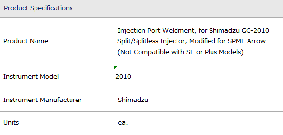 Port Weldment, for Shimadzu 2010 Split/Splitless Injection Port ...
