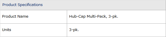Hub-Cap Multi Pack, 3pk 시마즈 인터넷샵