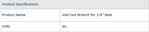 ValvTool Wrench, For 1/4in Nuts Previously called Rheotool. 시마즈 인터넷샵