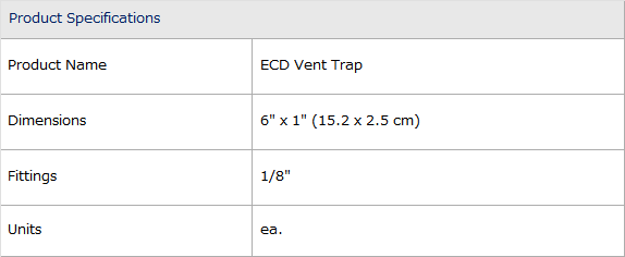 Trap, ECD Vent, for HP 시마즈 인터넷샵