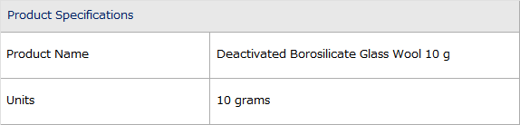 Deactivated Glass Wool, 10 g 시마즈 인터넷샵
