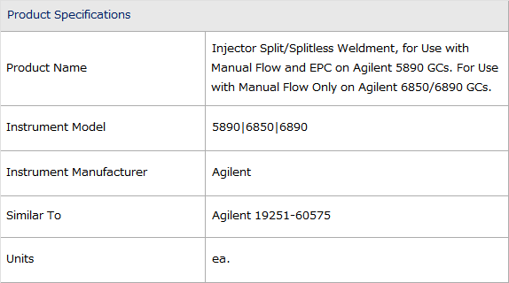 Injector, Split/Splitless Weldment For use with manual flow and EPC on ...