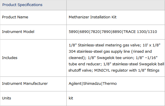 Installation Kit, For Methanizer 시마즈 인터넷샵