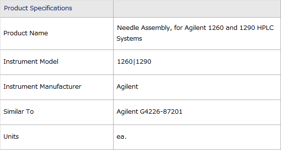 Needle Assembly for Agilent 1260 and 1290 Sim to OEM# G4226-87201 시마즈 인터넷샵