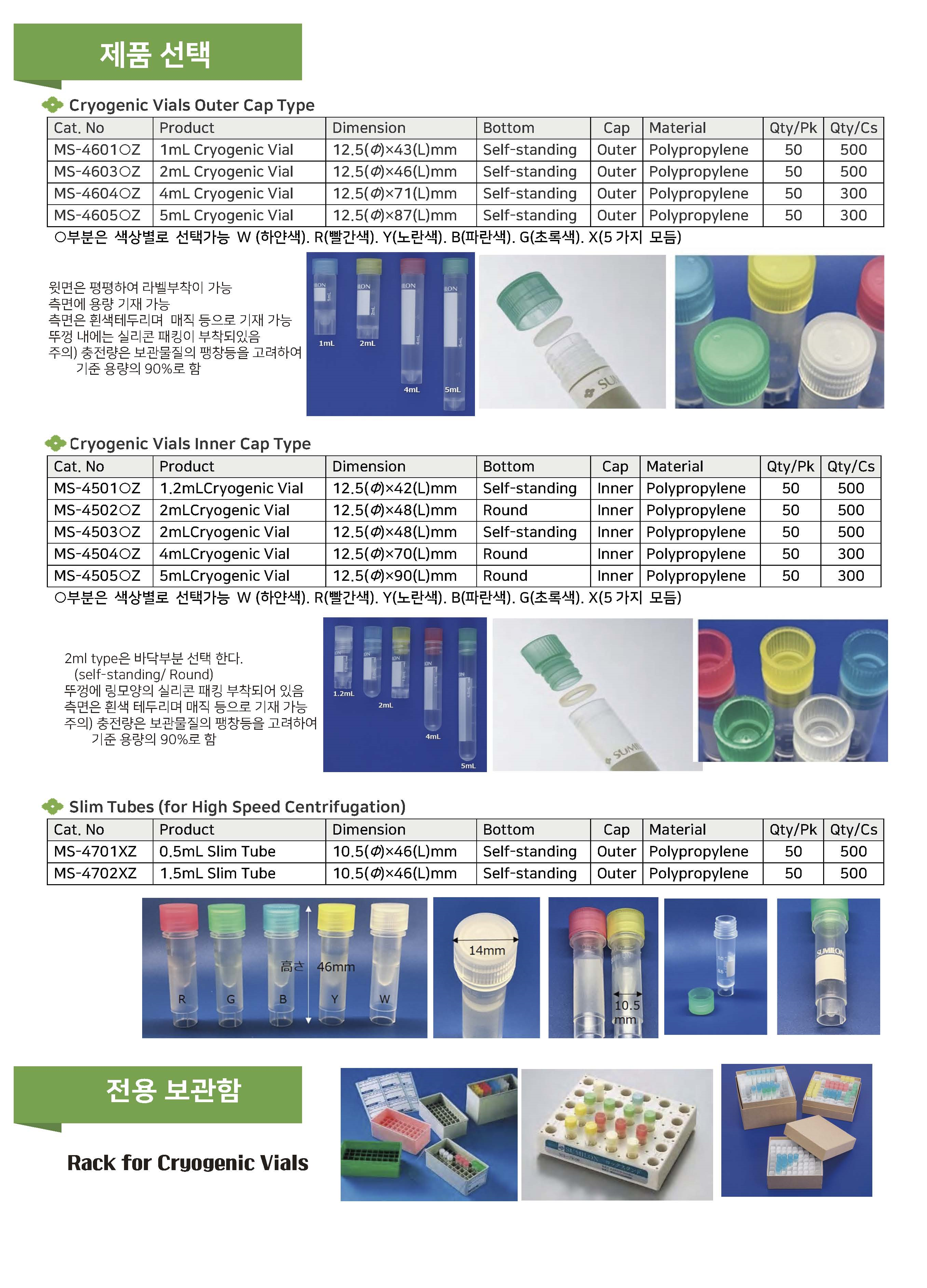 2mL Cryogenic Vial, Cap color: blue, Self-standing, Inner cap, 500 Qty ...
