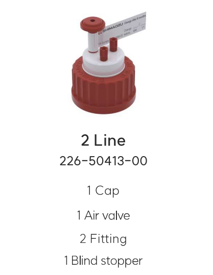 SH-Solvent Cap 2 Lines, GL45(Air valve, 2 Fitting, 1 Blind stopper) 시마즈 ...